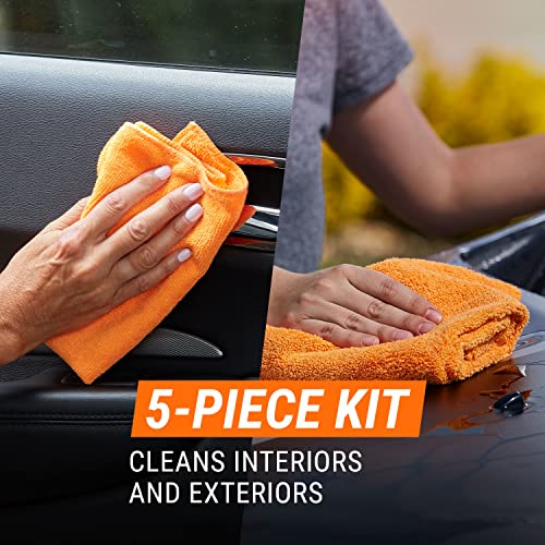 Car Wash and Car Interior Cleaner Kit by Armor All, Includes Towel, Tire Foam, Glass Spray, Protectant Spray and Cleaning Spray