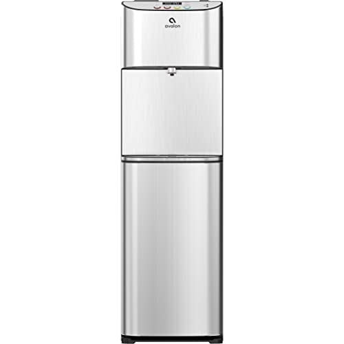 Avalon Hand-Free Touchless Electric Bottleless Water Cooler Dispenser with BioGuard- 3 Temperatures, Digital Clock with Temperature Control, Self Cleaning, Anti-Microbial Coating, Stainless Steel