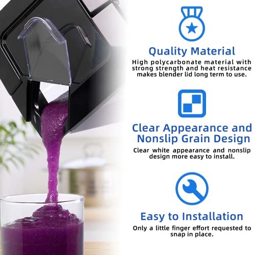 2 Pack Spout Cover for Ninja Blender Lid YOUNGER-RIS Replacement Part Covers for Ninja Blender Compatible with Ninja Locking Lid 72oz Pitchers Spout Covers for NJ600 NJ602 BL500 BL781 (Black & White)