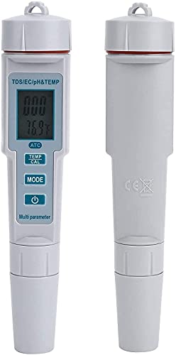 YUESFZ Precise Water Quality Tester 4 in 1 PH TDS EC Temp Test Pen Digital Water Quality Tester Meter for Drinking Water Swimming Pool Practical Water Quality Detector