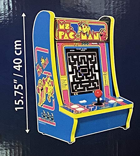 Ms Pacman Arcade 1 Counter-Cade Top Real Feel Arcade Controls! 15.75" High Includes Power Adapter, Instructions, and Ms. Pac-Man 1 Up Arcade