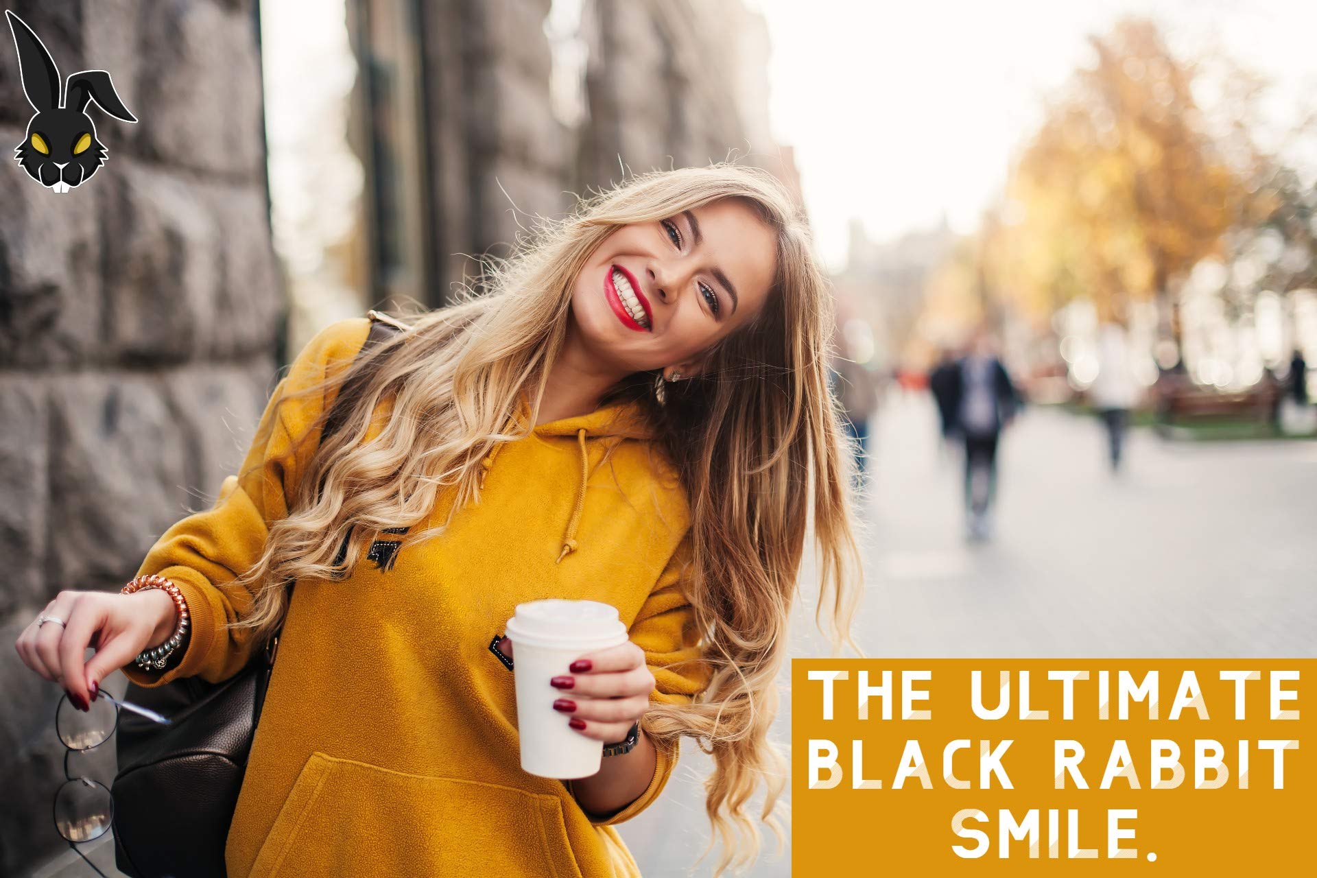 Premium Activated Charcoal Teeth Whitening Powder by Black Rabbit - Fluoride Free 30g/1.06oz