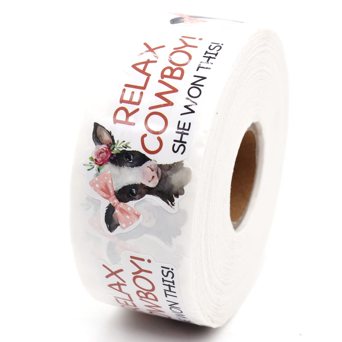 Wailozco Relax Cowboy She Won This Stickers,Thank You Stickers,Handmade Stickers,Small Shop Stickers,Envelopes Stickers for Small Business, Online Retailers,Handmade Goods,500 Labels Per Roll