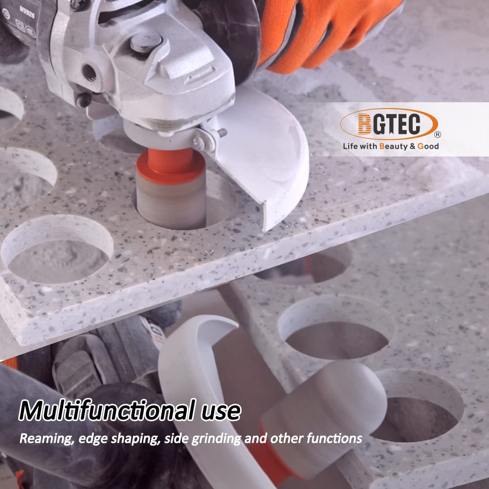 BGTEC Diamond Finger Bit 4/5" 20mm Vacuum Brazed Diamond Milling Bit Enlarging and Shaping Round Bevel Existing Holes for Tile Stone Porcelain Hard Ceramic Marble Granite Countertop