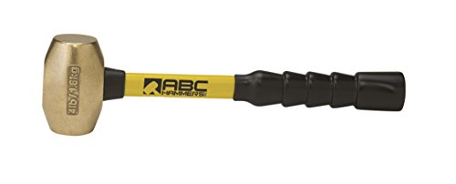 ABC Hammers ABC4BFB Brass Hammer with 12" Fiberglass Handle, 4-Pound