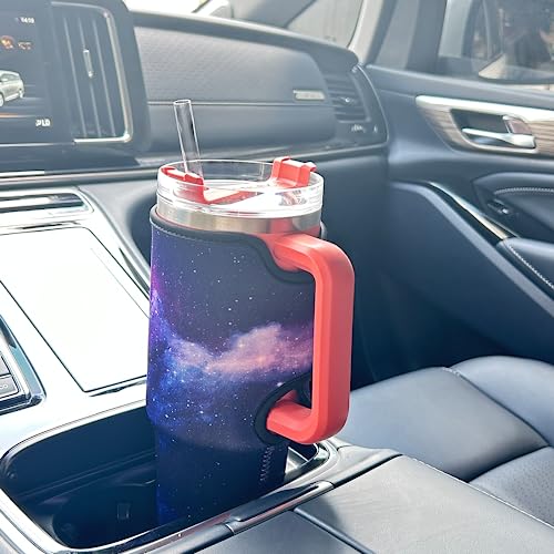 2 Pack Tumbler Carrier,Compatible with Stanley Adventure Quencher Travel Tumbler 40oz (2 starry sky purple)