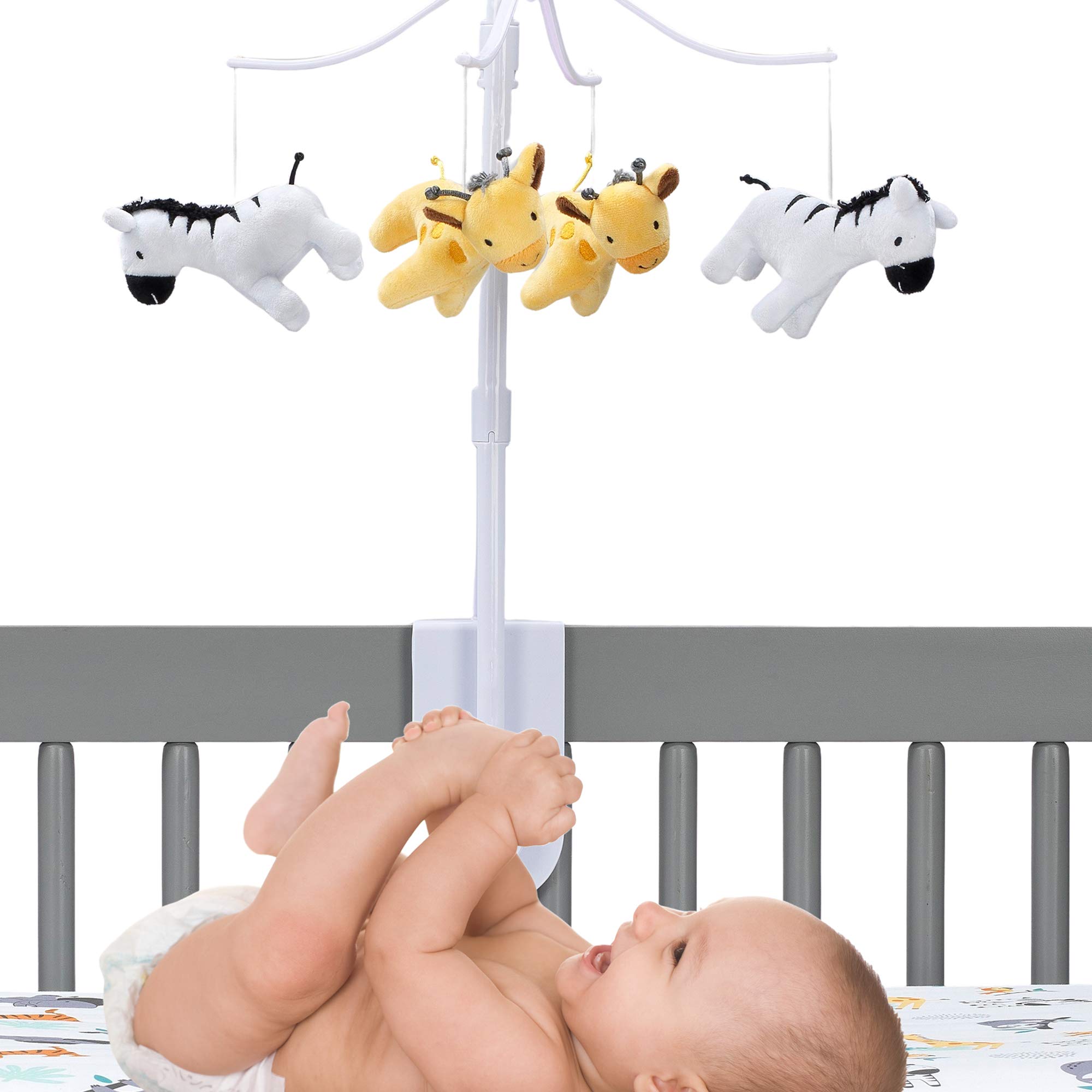 Bedtime Originals Mighty Jungle Musical Baby Crib Mobile, Multicolor