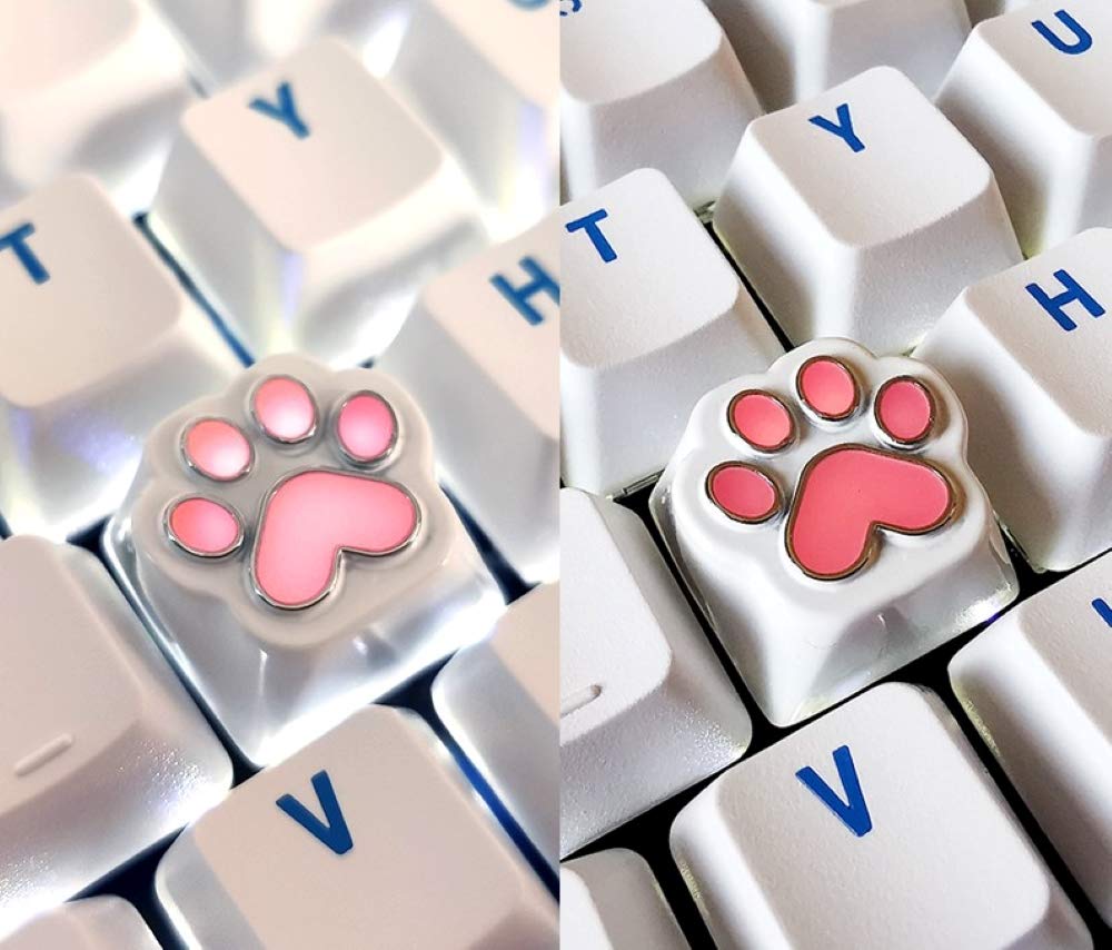 Blue Hat All Gaming Keycaps DIY Metal Keycap Stereo Embossed Personality Keycap for Cherry Switches Mechanical Keyboards (Cat paw)