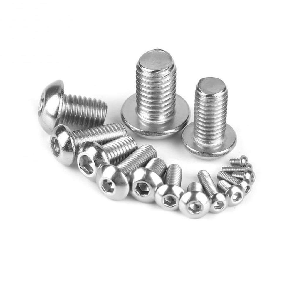250pcs M2-M10 Machine Screws Stainless Steel Hex Socket Round Pan Head Screws for Laptop/Keyboard/Phone/PC Fastener Repair Tool DUOER