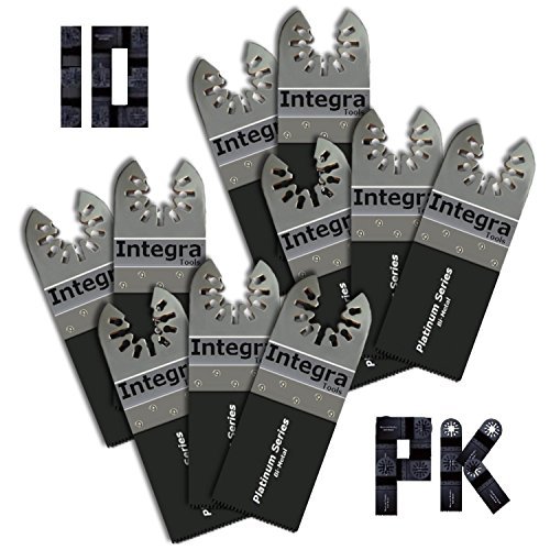 10 Bi-metal Oscillating Multitool Quick Release Saw Blade Fit Fein Multimaster Porter Cable Black and Decker Genesis Bosch Dremel Craftsman Nextec Ridgid Ryobi Makita Milwaukee Dewalt Rockwell Chicago