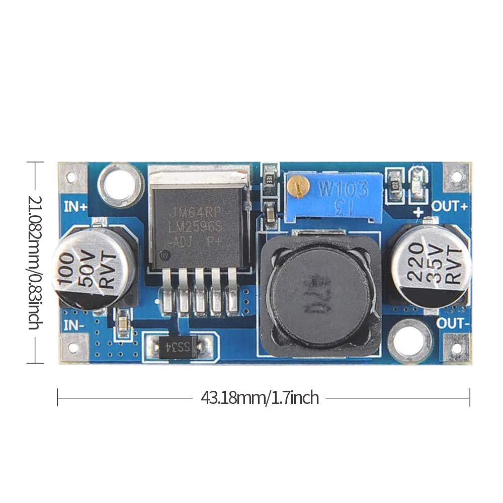 Queta 6 Pieces LM2596s DC to DC Buck Converter Step Down Voltage Regulator Power Module 3.2-40V to 1.25-35V 3A High Efficiency DC Voltage Stabilizer Volt Transformer LM2596 DC-DC Buck Converter