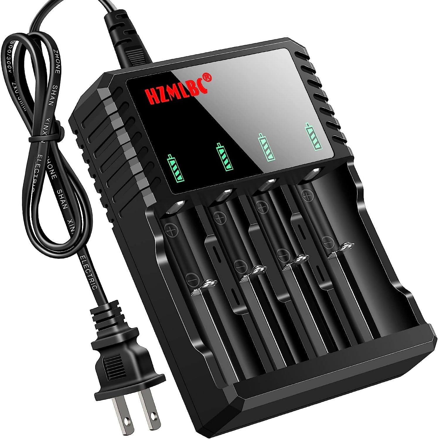 18650 Battery Charger Universal Smart Charger with LED Indicator for 3.7V Li-ion 26650 18500 16650 14500 Rechargeable Batteries (4-Slot)