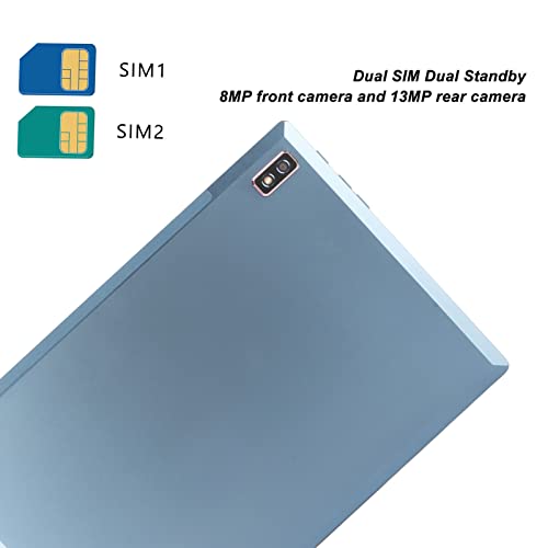 10.1 Inch Tablet, Reading Tablet Octacore CPU Blue (US Plug)