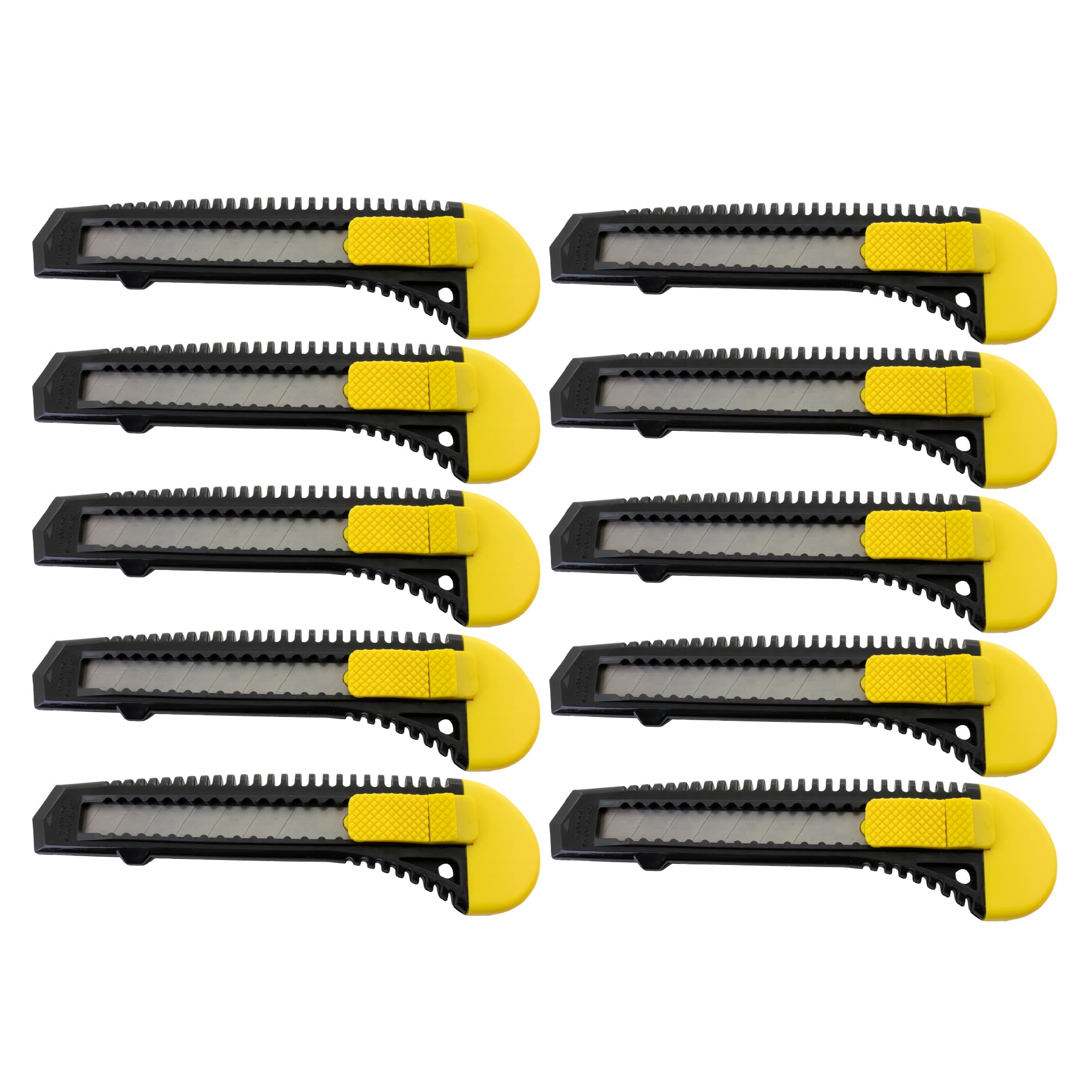 10 Bulk Utility Knives Box Cutters Snap Off Blades Black