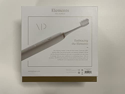 Vanity Planet Elements Ultrasonic Electric Toothbrush - Gold - Advanced Oral Care with UV Sanitizing Charger Base with 3 Replacement Heads - 99.9% Effective Keeping Your Teeth Clean