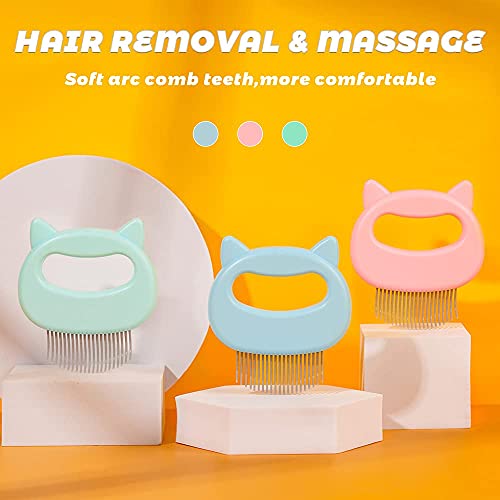 Cat Comb Pet Short & Long Hair Removal Massaging Shell Comb Soft Deshedding Brush Grooming And Shedding Matted Fur Remover Massage Dematting Tool For Dog Puppy Rabbit (Blue)