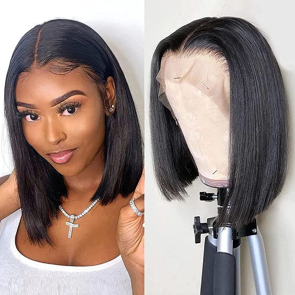 Xagujpo 12inch 13x4 lace front wigs humna hair