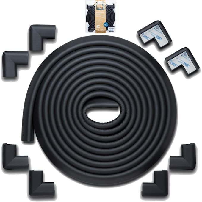 18ft Edge 16 Corners - Bundle & Save - RovingCove HeftyFit Edge Corner Guards (18ft Edge 8 Corners, Onyx Black) + RovingCove HeftyFit Corner Guards (8 Corners, Onyx Black)