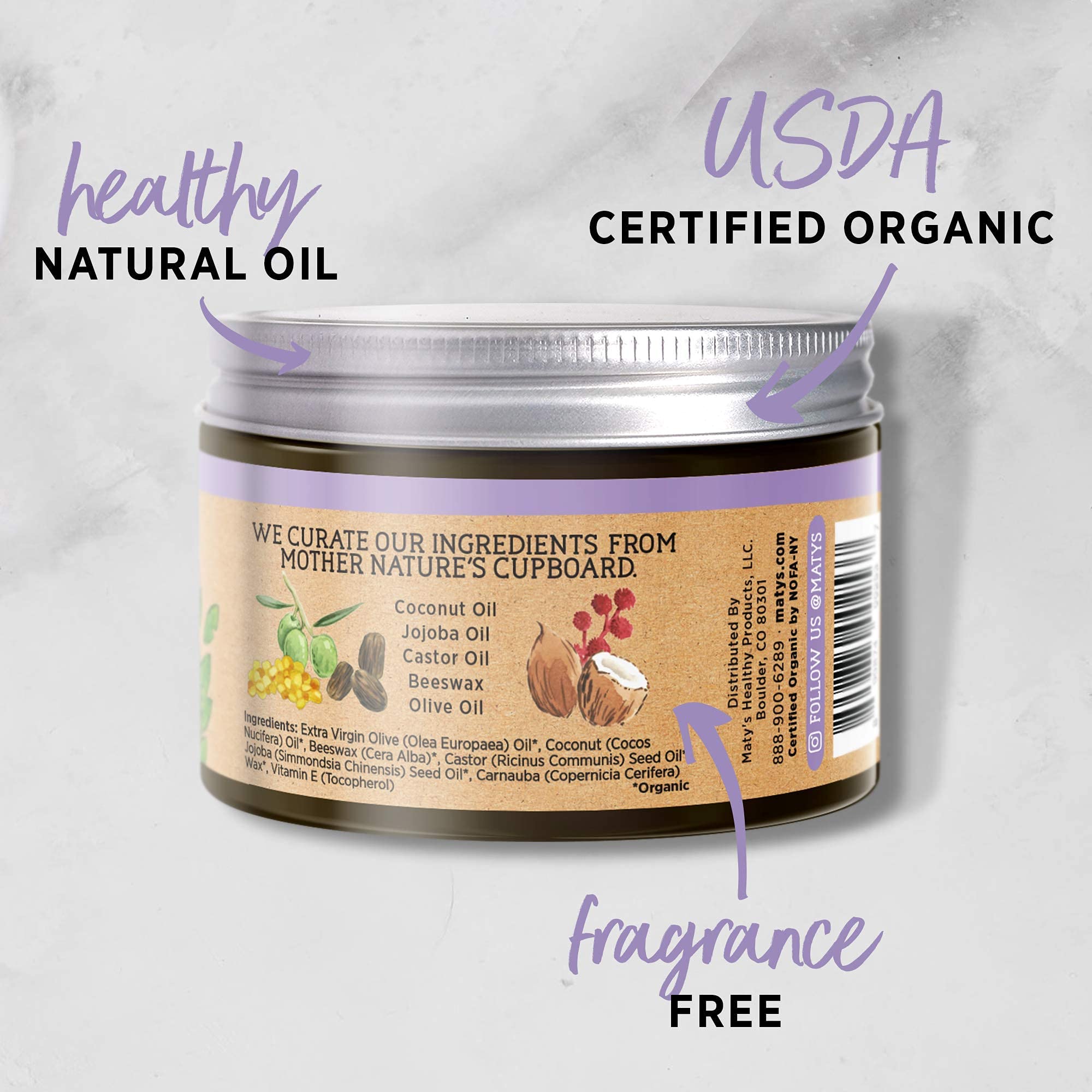 Maty's Organic Multipurpose Baby Ointment - Petroleum-Free Diaper Cream with Coconut & Jojoba Oils - 10 oz