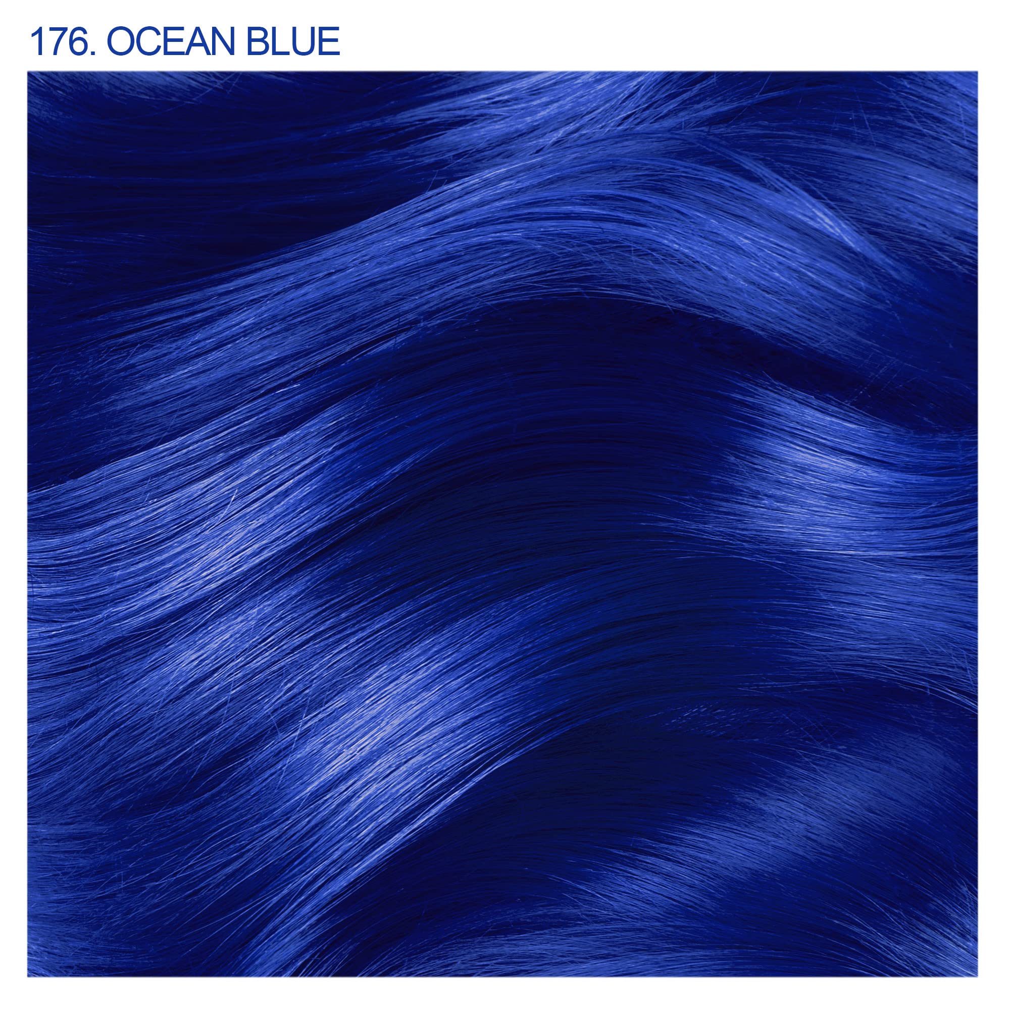 Adore Semi Permanent Hair Color - Vegan and Cruelty-Free Blue Hair Dye - 4 Fl Oz - 176 Ocean Blue (Pack of 1)