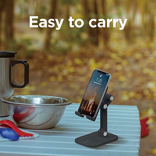 elago M5 Adjustable Phone Stand β Cell Phone Holder for Desk Compatible with iPhone 12 (5.7, 6.1, 6.7) and Compatible with All iPhone Models, All Smartphones (Black)