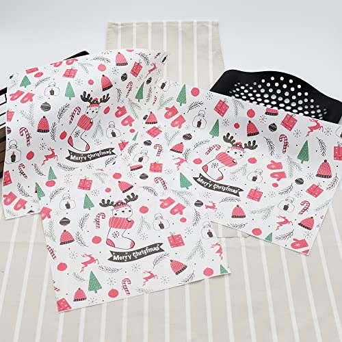 100 pcs Christmas Food Paper Sheets, Sandwich Wrapping Greaseproof Paper Sheets, Bread/Rolls Deli Paper Liners, Baskets Lining Wrappers for Fish & Chips or Burger & Fries (12"x12")