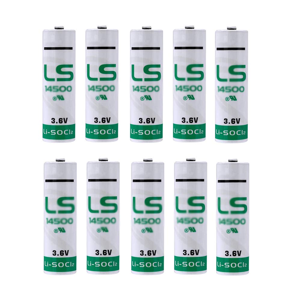 PULADU 10pcs Original LS14500 for Water Meter Electricity Meter PLC Facility Equipment Spare Generic Battery ER14505 3.6V Lithium Battery SAFT