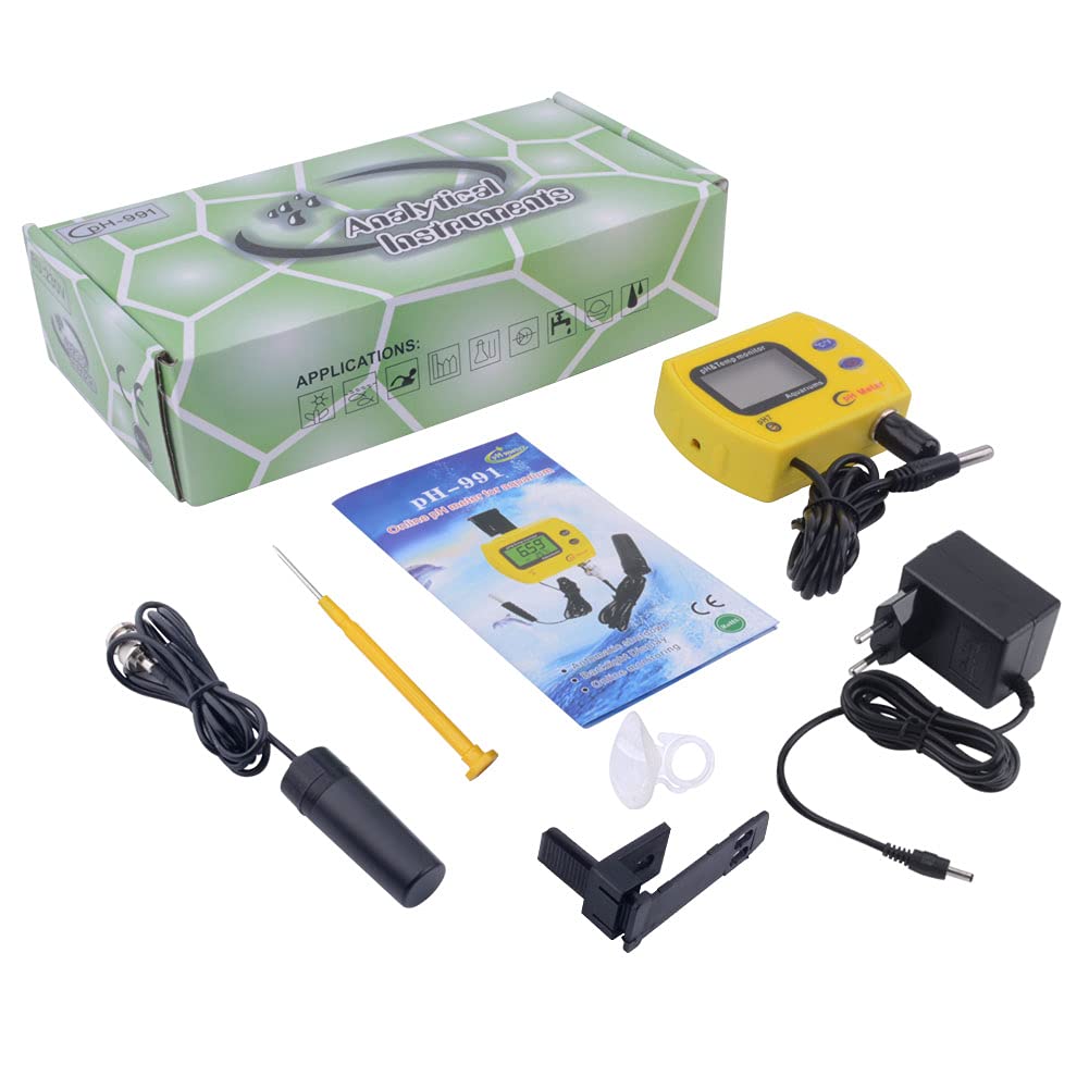 YIFAN pH Meter 0~14 pH Meter for Water, 2 in 1 ph Temperature Meter and Water Quality Tester with Automatic Calibration Function, Suitable for Hydroponics Aquarium Laboratory Lab Testing etc