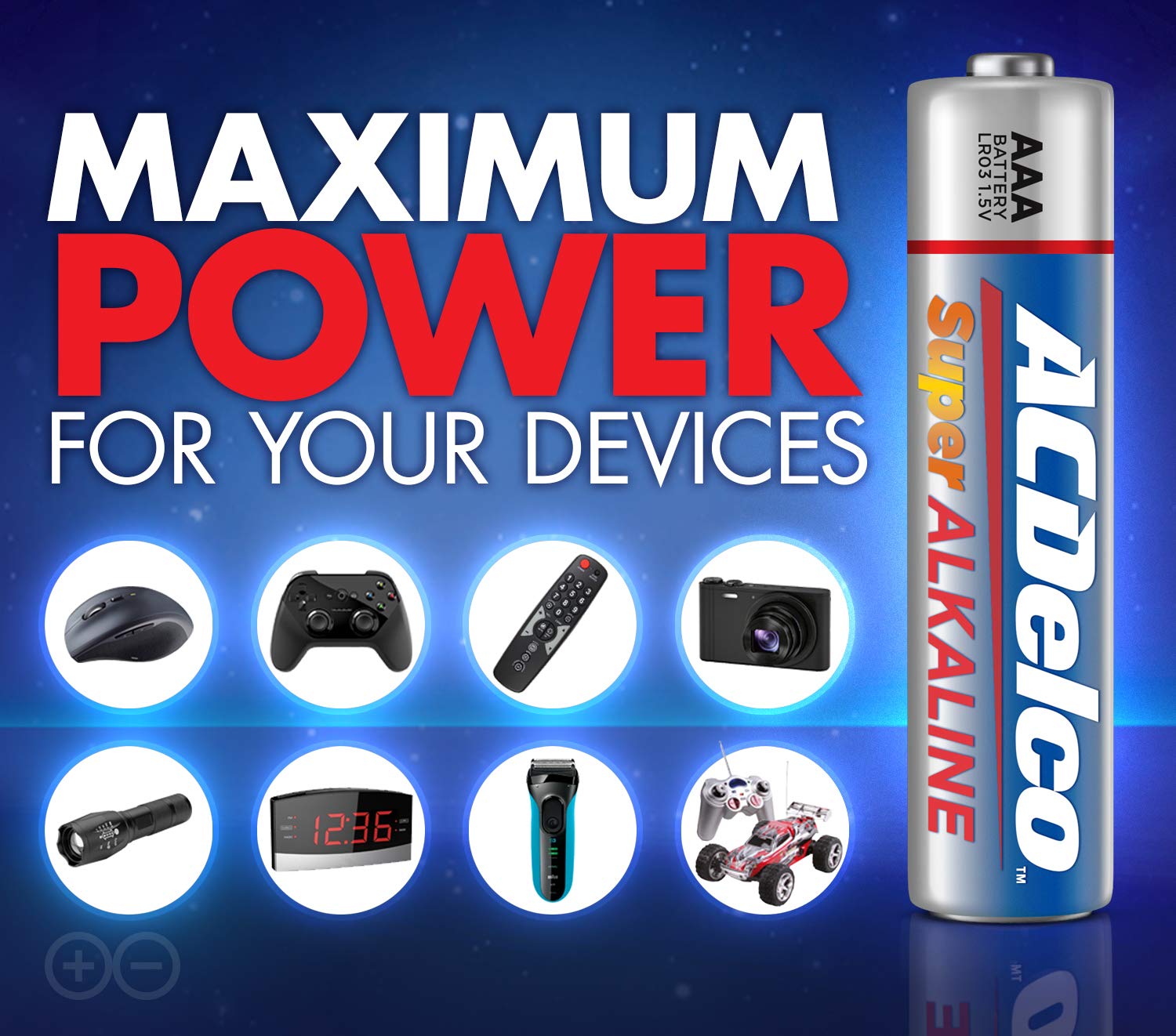 ACDelco 120-Count AAA and AA Batteries | Maximum Power Super Alkaline Battery | 10-Year Shelf Life