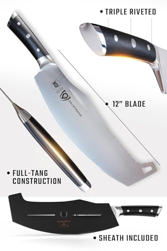 Dalstrong Rocking Cleaver Knife-12- Gladiator Series 'R'-Limited Edition- Collector Set -Razor Sharp-Black Handle-Giftable Meat, Vegetable Knife-w/Sheath-NSF Certified