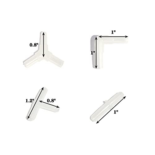 AQUANEAT Aquarium Airline Tubing Connector, Fish Tank Air Pump Connector, Plastic, 40Pcs (4 Kinds)