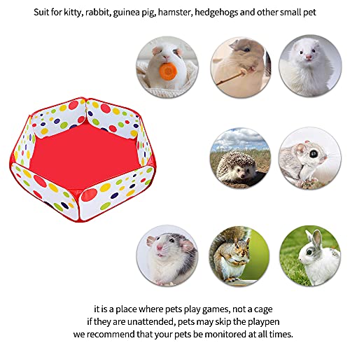2 Packs of Square Plush Guinea Pig Bed and 1 Small Animals Playpen (Size S), Cozy Hamsters Sugar Glider Hedgehog Sleep Bed, Rabbit Cage Accessories Mat