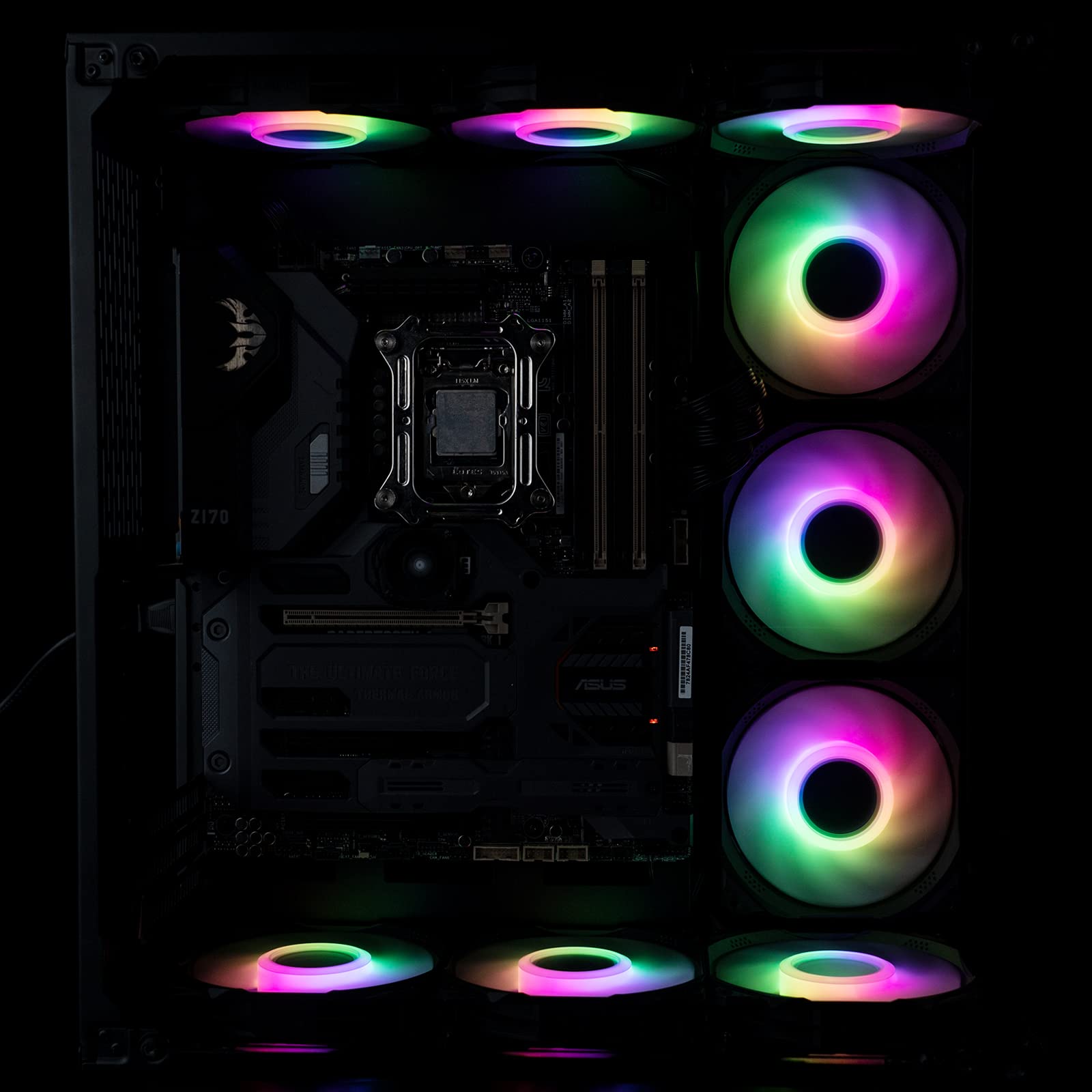 novonest 120mm PC Case Fan,5V 3PIN Addressable RGB Silent Fan,PWM 4PIN Adjustable Fan Group,High Performance Rotating Infinity Mirror Fan, with Fan Hub,UA0107(3-Pack)