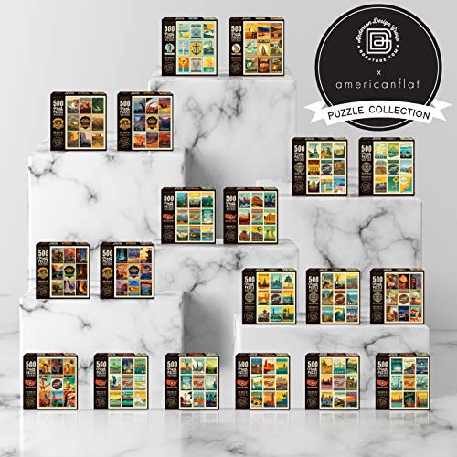 Americanflat 500 Piece National Parks Jigsaw Puzzle 18x24 Inches by Anderson Design Group