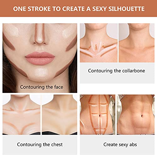 FREEORR 8 Colors Highlight Contour Stick, 2 in 1 Body Makeup Shding Stick, Face Highlighters Sticks,4 Packs Contouring Highlighting Foundation Shadow Cream Pen