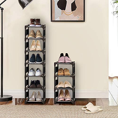 esonstyle 10 Tiers Shoe Rack, Space Saving Shoe Shelf Organizer, Tall Narrow Shoe Rack for Door Entryway, Closet
