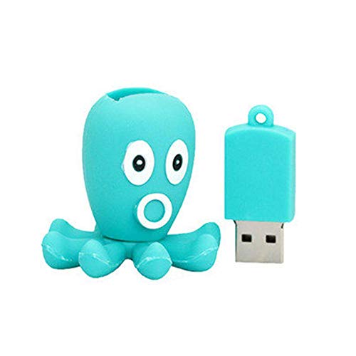 USB Flash Drive 256GB Thumb Drives - Mini Cartoon Blue Octopus USB 3.0 Memory Stick Pendrive - Portable USB Drive Multipack Data Storage Pen Drive - Civetman