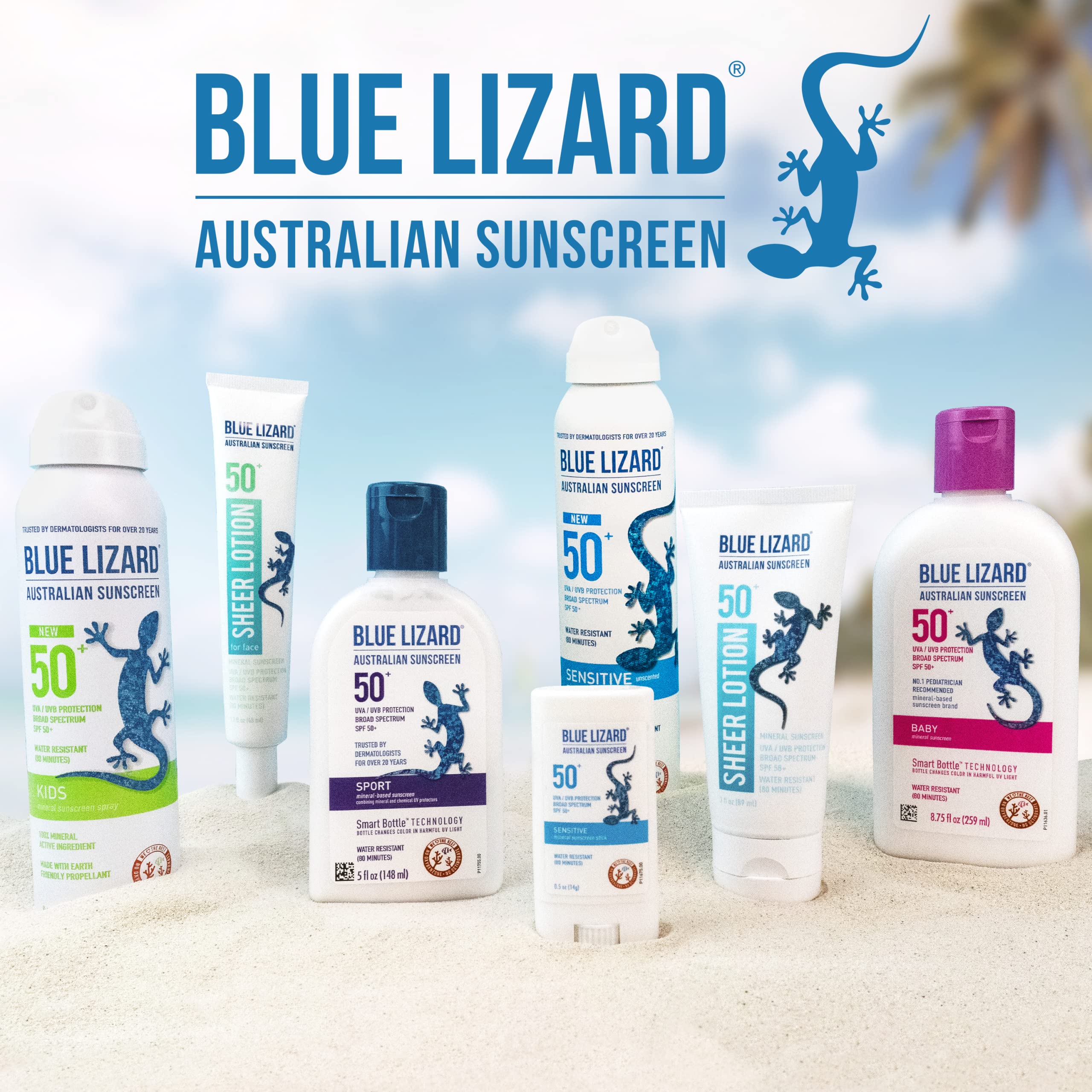 BLUE LIZARD Kids Sunscreen Lotion SPF 50+ 5oz Tube, cream