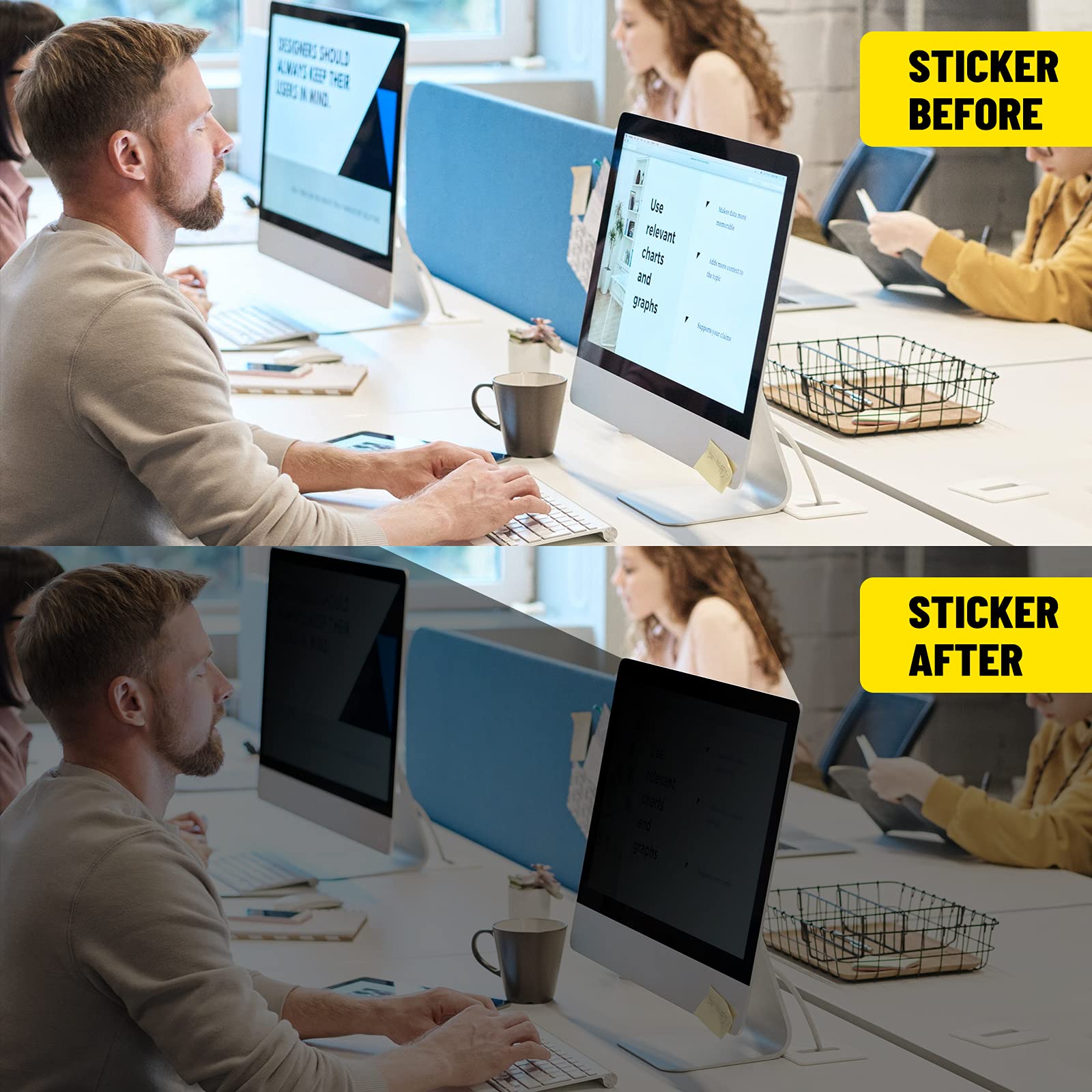 19.5 Inch Privacy Screen Filter for Widescreen Monitor (16:9 Aspect Ratio) - Please Measure Carefully!
