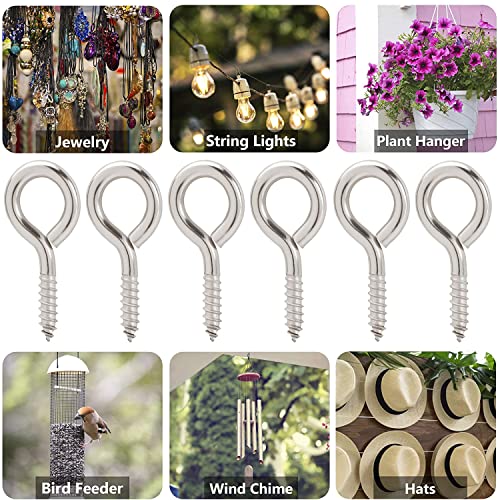 Axe Sickle Metal Eye Hook Screw 1.5 Inch Eye Small Eyelet Screw 30 Pcs