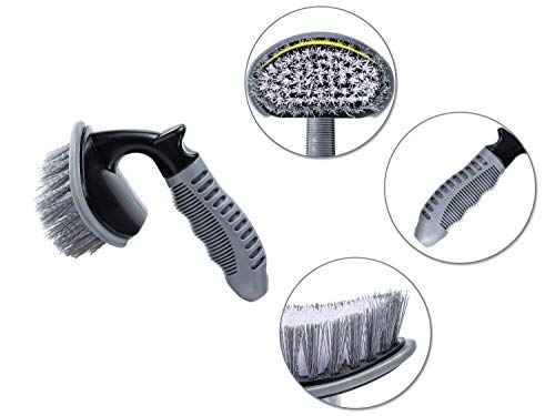 Aaskuu 2 Pcs Steel and Alloy Wheel Cleaning Brush, Rim Cleaner for Your Car, Motorcycle or Bicycle Tire Brush Washing Tool