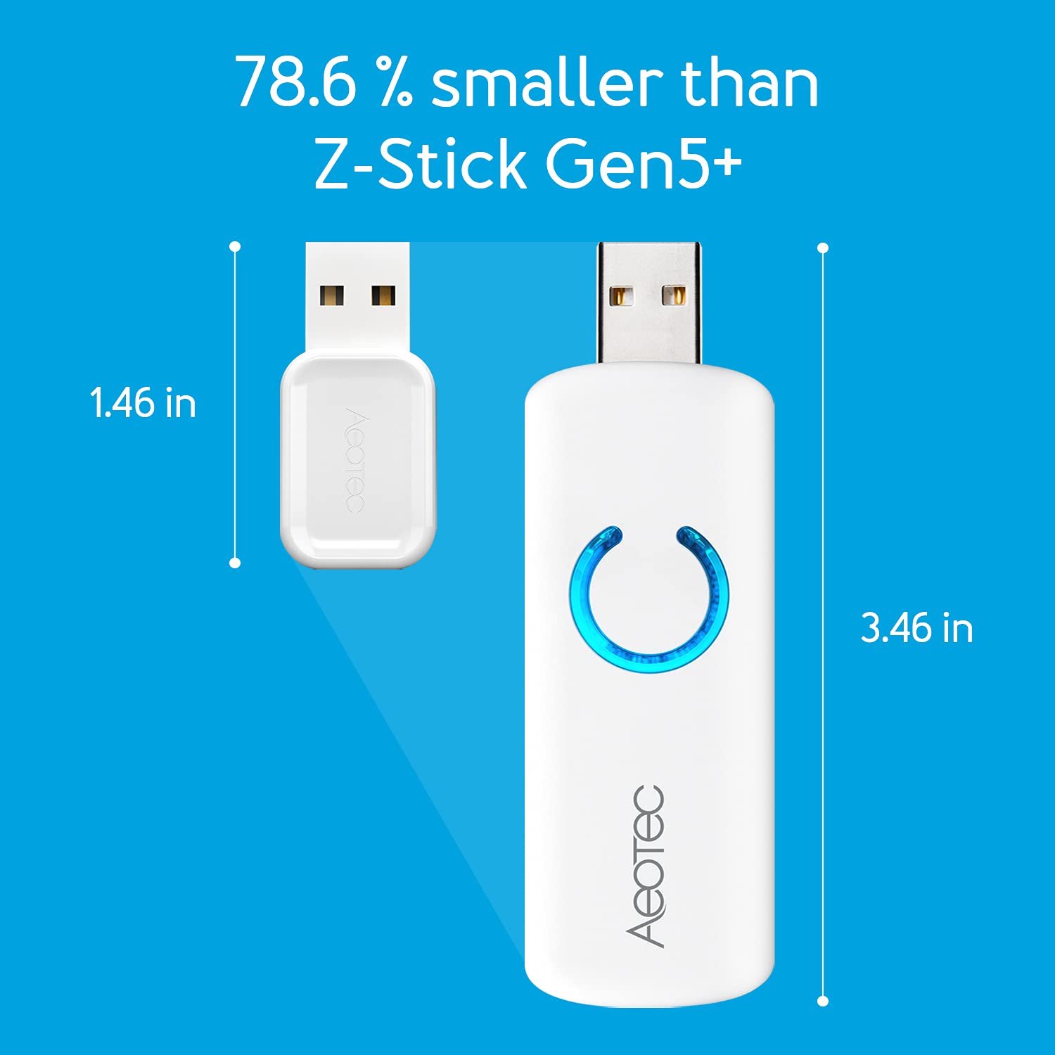 Aeotec Z-Stick 7 Plus, Zwave Plus USB to Create Z-Wave hub, Gateway Controller with 700 Series ZWave, SmartStart and S2, Works with Raspberry Pi 4, Compatible with Home Assistant