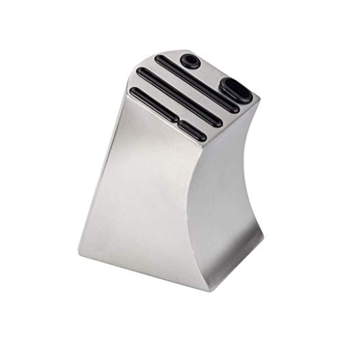CUJUX World Universal Knife Block Stainless Steel Modern Design with Scissors Slot Knife Holder Countertop Storage