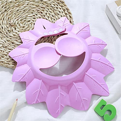 Baby Shower Cap for Washing Hair, Leaf Pattern Bath Hat for Ear & Eye Protection, Shampoo Visor Shield for Toddler Kids Child Infant (Blue), (908765)