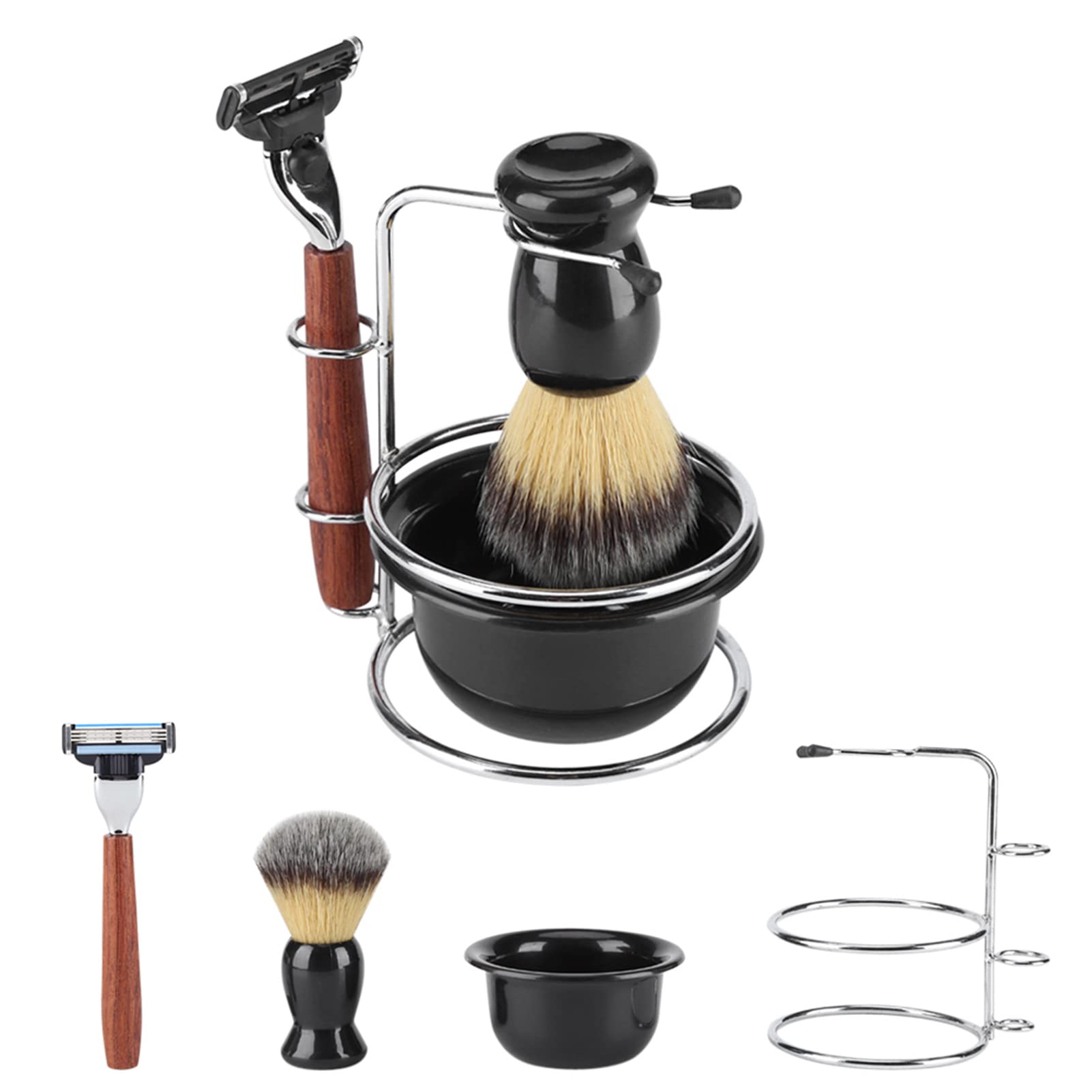 4 in 1 Shaving Kits for Men Set, Shave Brush and Bowl Shaving Brush Kit, Badger Hair Beard Shave Brush Kit, Men Boyfriend Husband Dad Birthday Fathers Day for Him