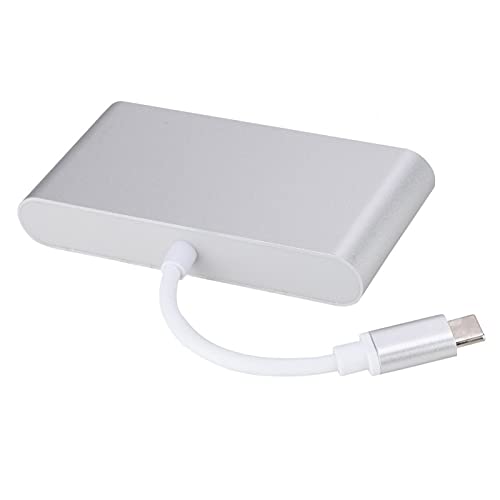 Salaty Type C Hub, Portable Professional Practical 4 in 1 Multiport USB3.0 Type C Converter for Business for Home for Office for Travel Use