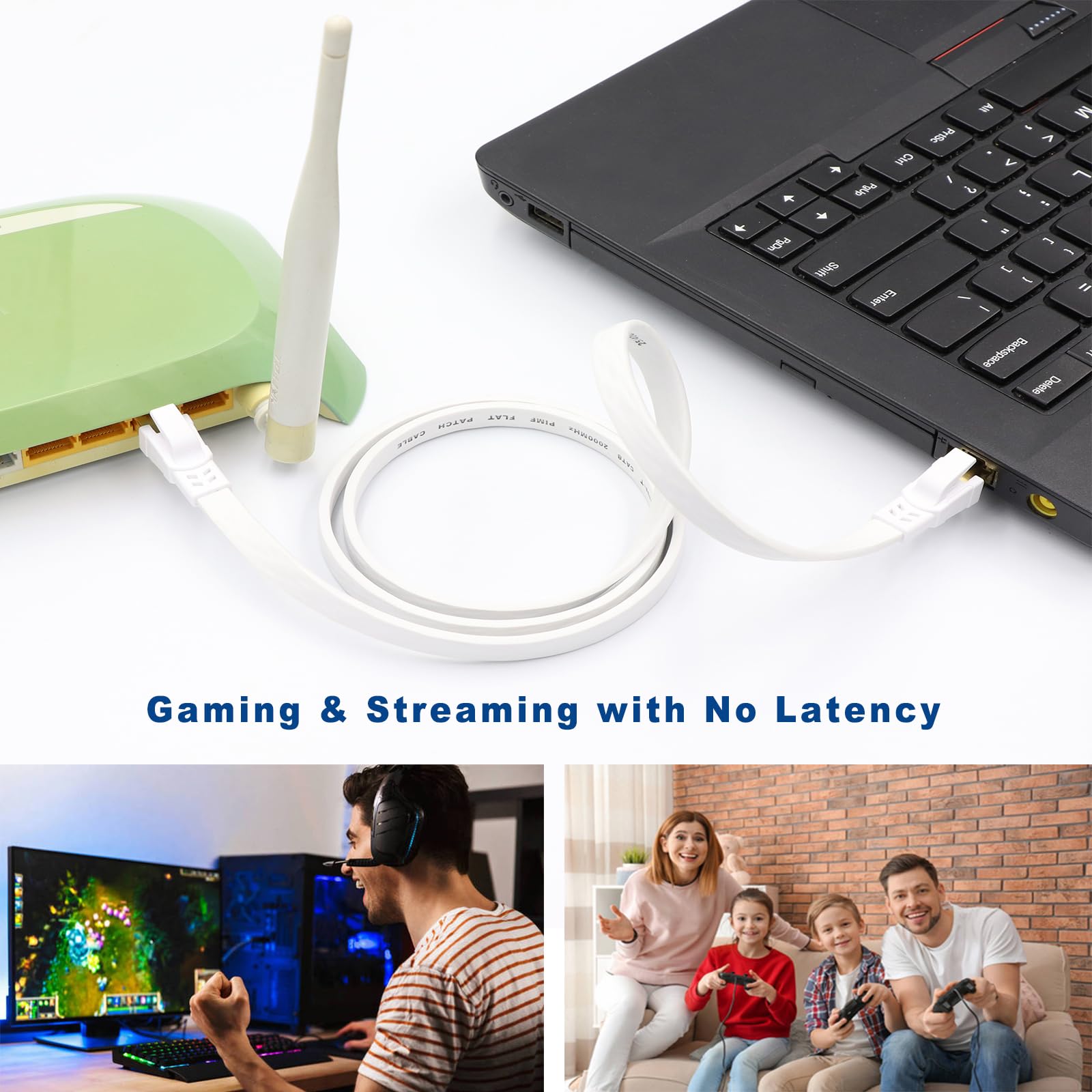 Qiuean Ethernet Cable 25 FT, Cat8 High Speed Outdoor&Indoor Cat8 LAN Network Cable 40Gbps, 2000Mhz with Gold Plated RJ45 Connector, Weatherproof S/FTP UV Resistant for Router/Gaming/Modem (25)