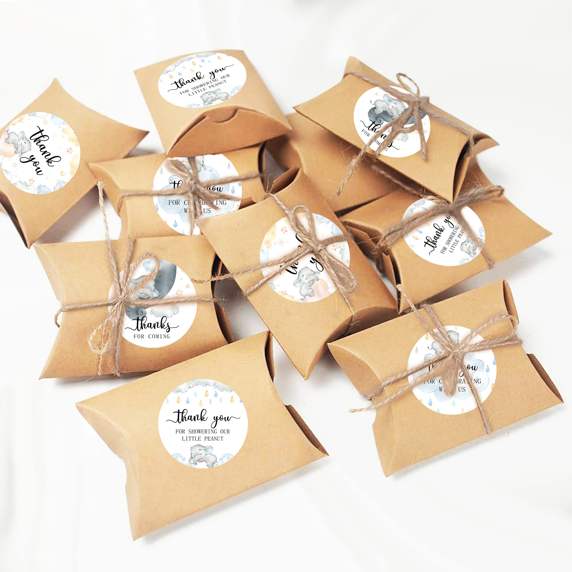 80 Elephant Baby Shower Thank You Stickers, Elephant Themed Baby Shower Favor Label Stickers(2 Inch)