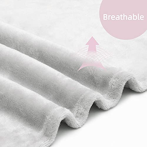 DEZANBO Baby Blanket for Boys Gilrs, Baby Blankets for Newborn,30”X 40”-Super Soft Fluffy Flannel,Great for Baby Showers, Light Grey