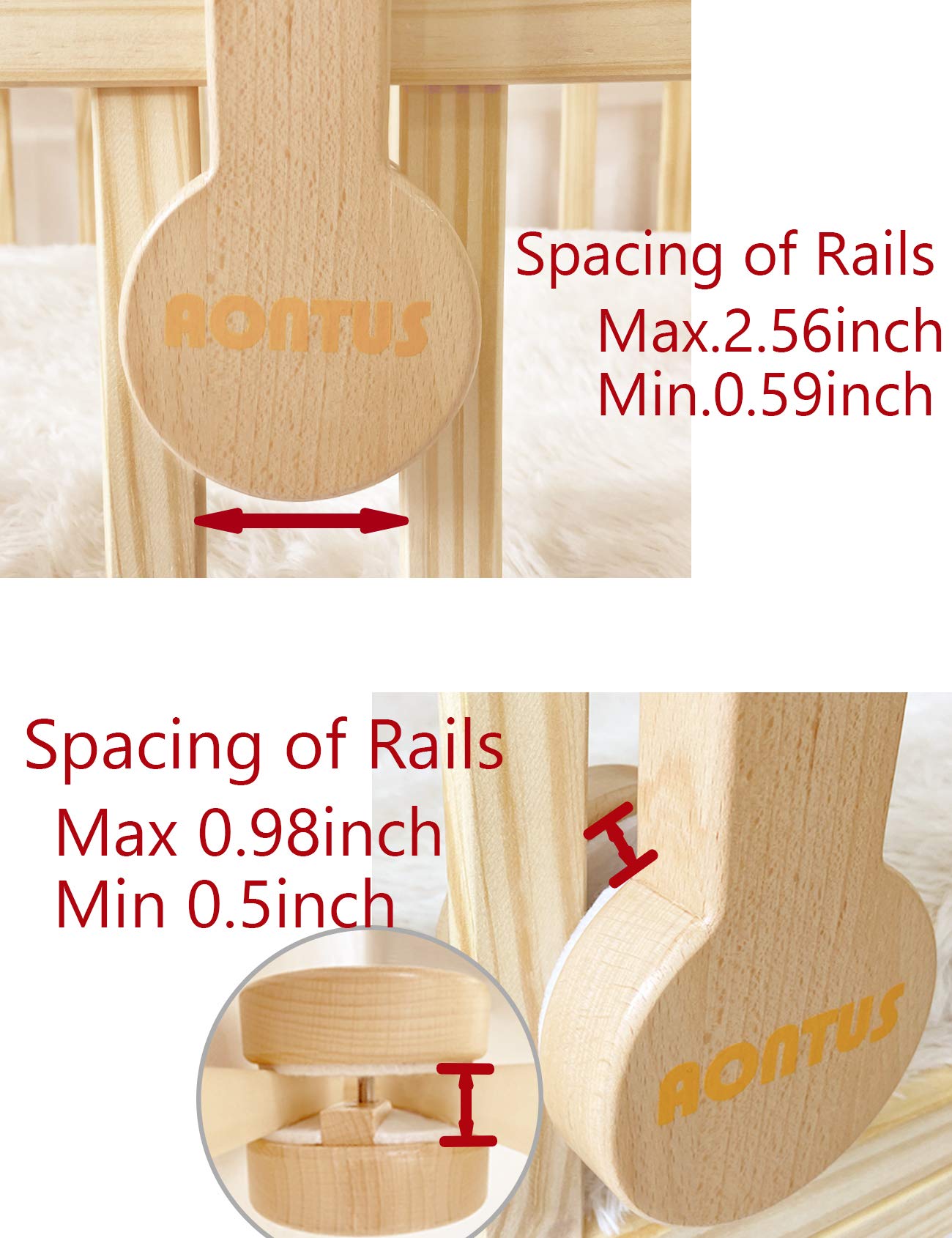AONTUS Baby Crib Mobile Arm Infant Bed Decoration Hanger 100% Natural Beech Wood Holder Arm